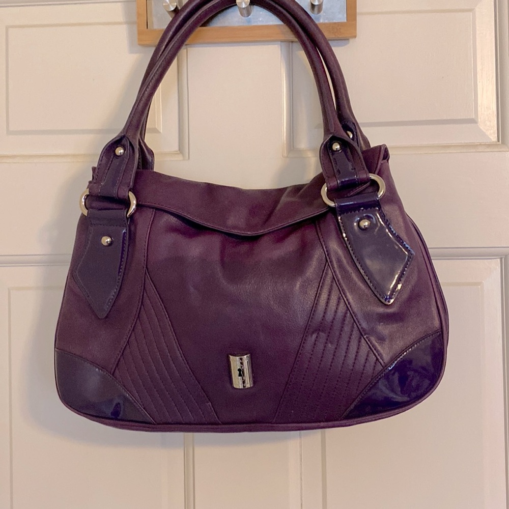 Purple Leather Purse - Gem